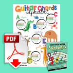 Guitar Chords Alphabet with Easy Guitar Method Songbook for Kids • Dow ...