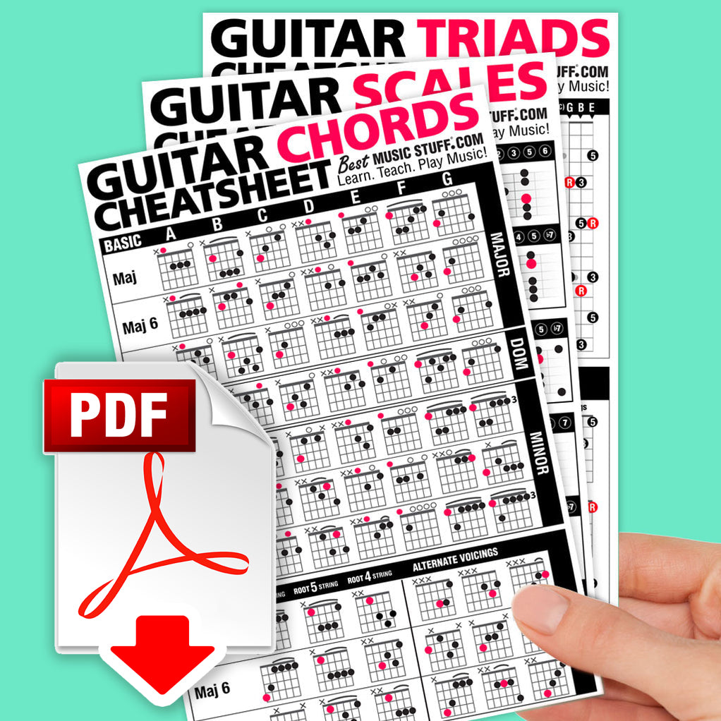 Large Guitar Cheatsheet Bundle (3 Pack) Downloadable PDF — Best Music ...