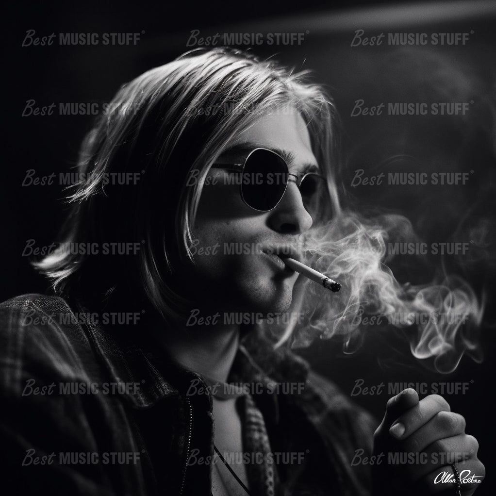💰FREEBIE: Smoke and Music • A Captivating Shot of Kurt Cobain • High Q ...